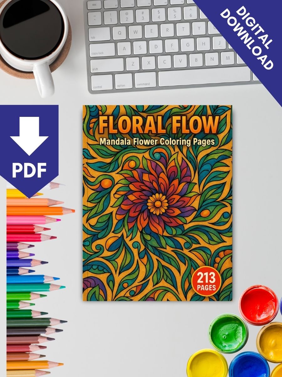 Floral Flow 213 Mandala Flower Coloring Pages | Coloring Bookshelf